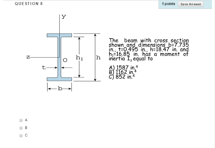 Solved The beam with cross section shown and dimensions | Chegg.com