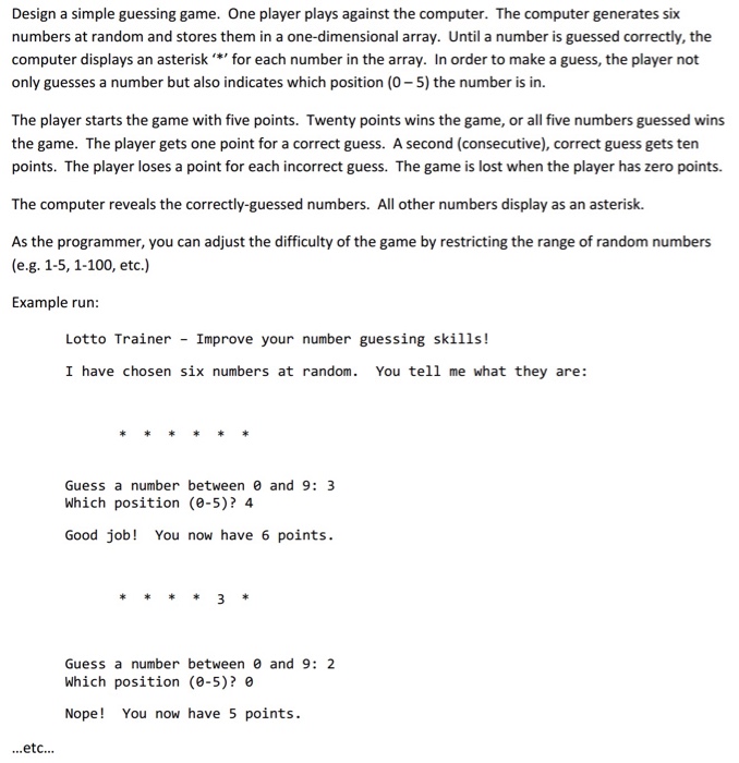 Solved Design a simple guessing game. One player plays | Chegg.com