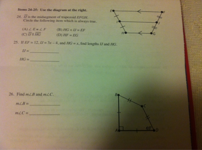 Solved Items 2425: Use the diagram at the right. 24. D is | Chegg.com