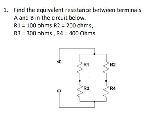 Solved Find the equivalent resistance between terminals A | Chegg.com