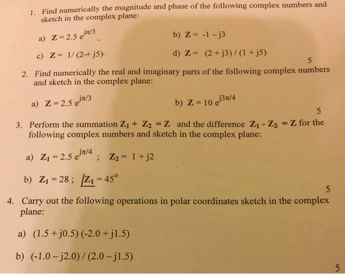 Solved Find numerically the magnitude and phase of the | Chegg.com