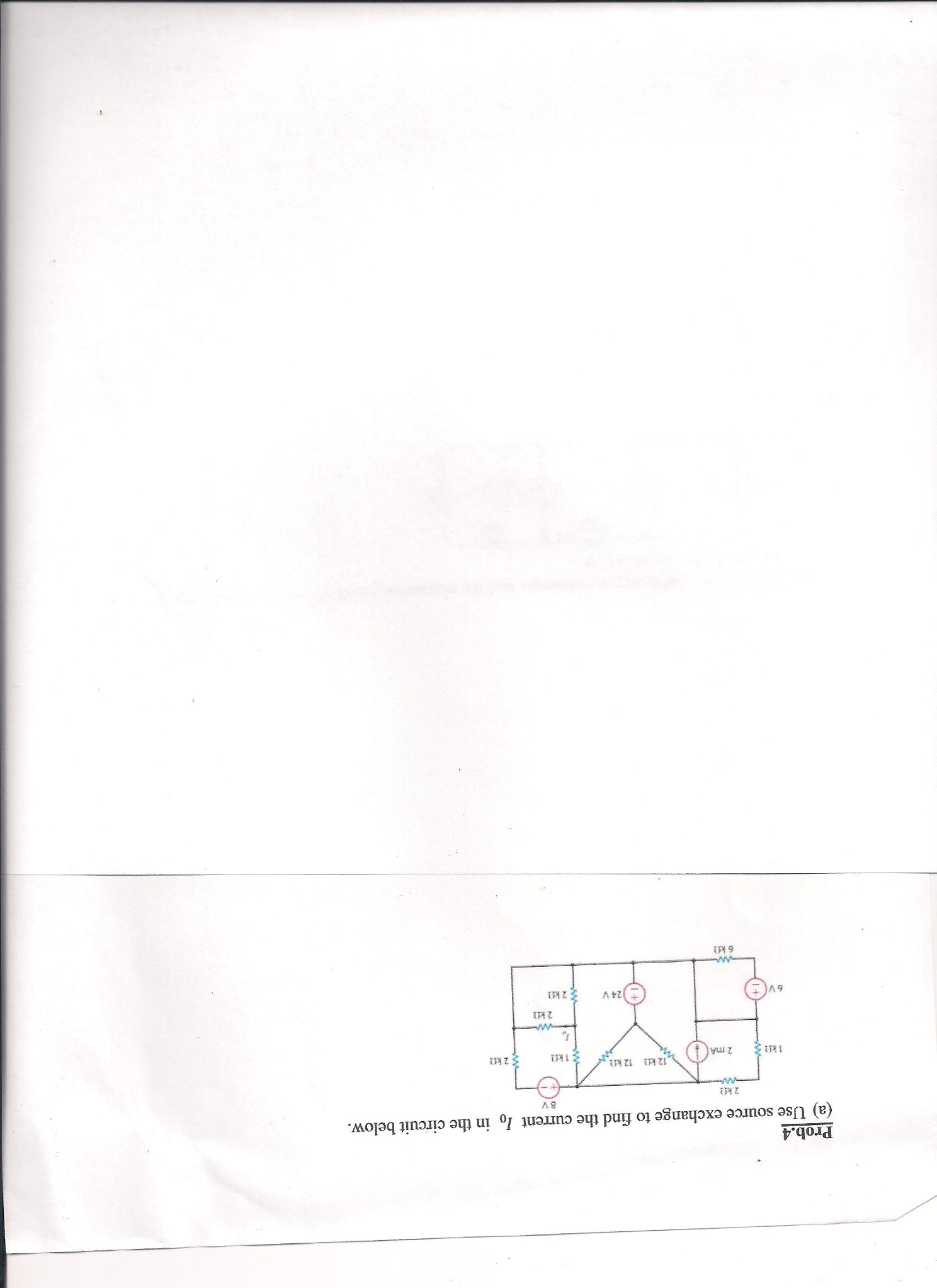 Solved Use source exchange to find the current I_0 in the | Chegg.com