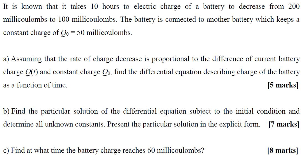 Solved It is known that it takes 10 hours to electric charge | Chegg.com