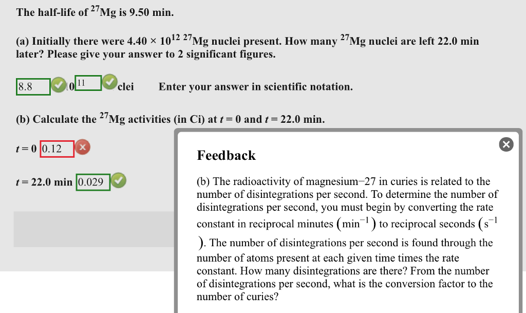 Solved I got the first and third part but when t=0 it says | Chegg.com