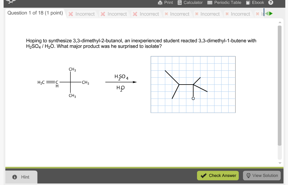 Solved Hoping to synthesize 3,3-dimethyl-2-butanol, an | Chegg.com