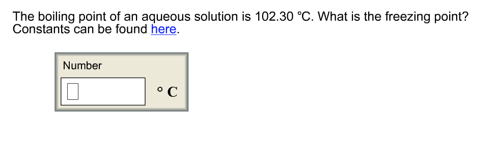 Solved The boiling point of an aqueous solution is 102.30 ℃. | Chegg.com