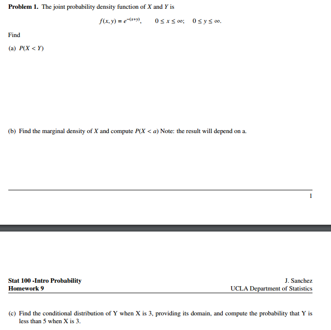 Solved The joint probability density function of X and Y is | Chegg.com