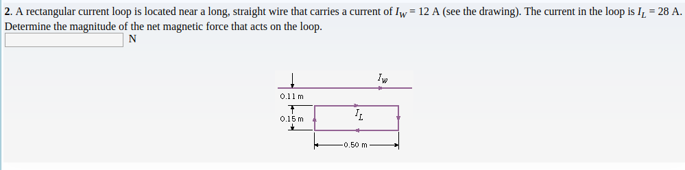 Solved 2. A rectangular current loop is located near a long, | Chegg.com