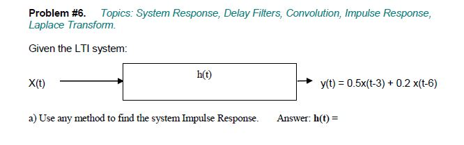 Solved Problem #6. Topics: System Response, Delay Filters, | Chegg.com