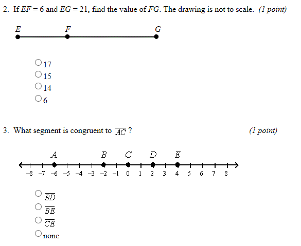 Solved If EF = 6 and EG = 21, find the value of FG. The | Chegg.com