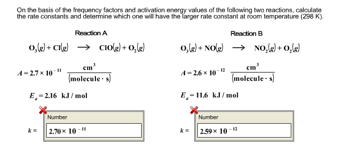 Solved On the basis of the frequency factors and activation | Chegg.com