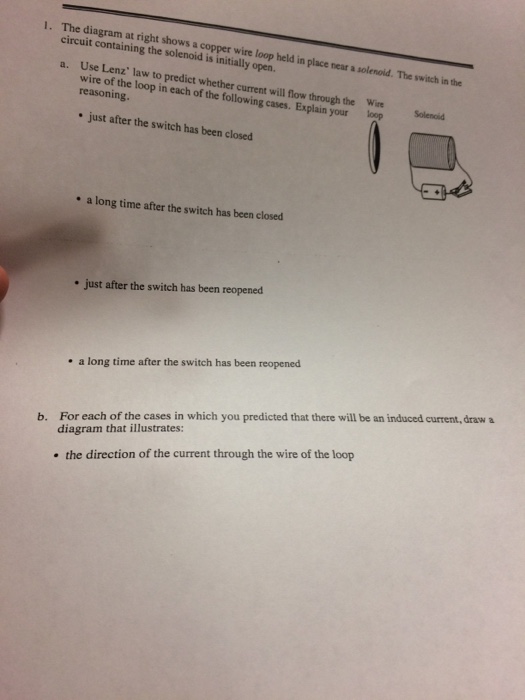 Solved The diagram at right shows a copper wire loop held in | Chegg.com