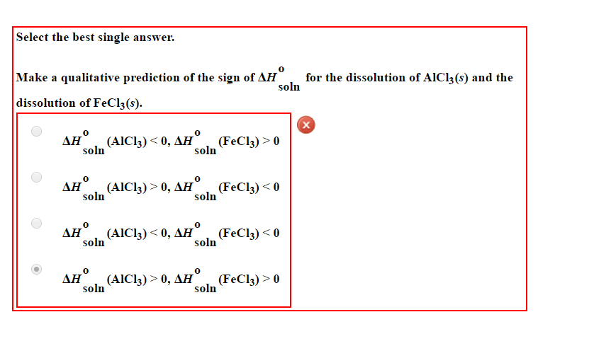 Solved Make a qualitative prediction of the sign of Delta H | Chegg.com