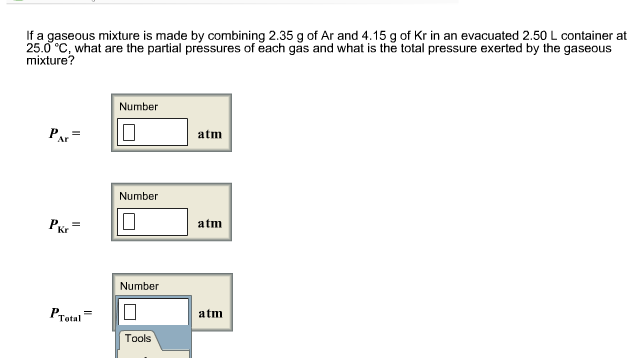 Solved If a gaseous mixture is made by combining 2.35 g of | Chegg.com