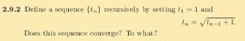 Solved Define a sequence {t_n} recursively by setting t_1 = | Chegg.com