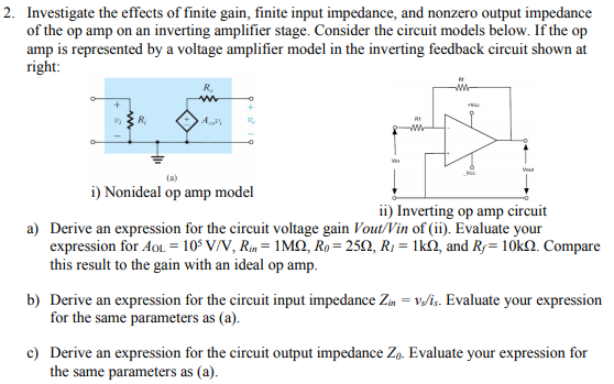 Solved 2 Investigate The Effects Of Finite Gain Finite 