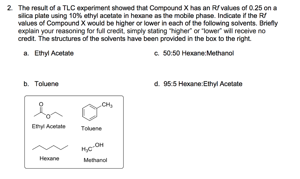 Solved The result of a TLC experiment showed that Compound X | Chegg.com