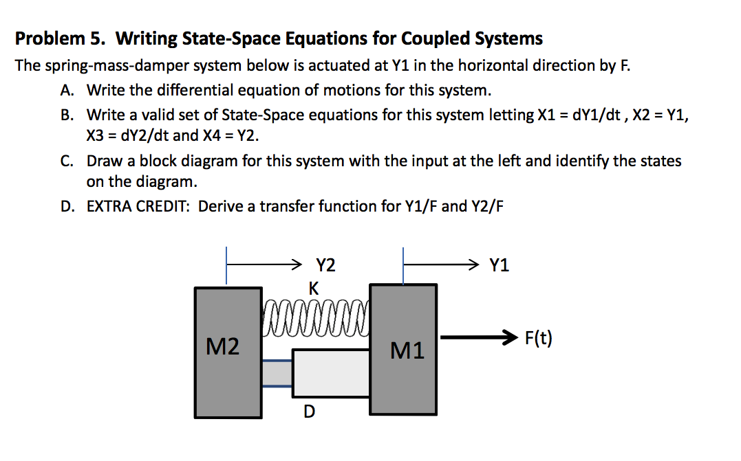 Solved Systems and controls Writing state-space equations | Chegg.com