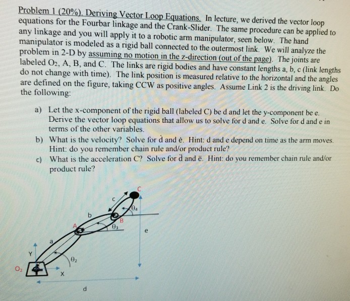 Solved Problem 1 20 Deriving Vector Loop Equations In