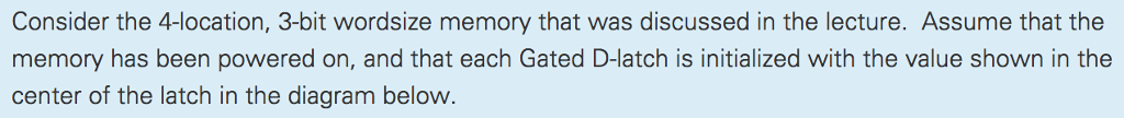 Solved Consider the 4-location, 3-bit wordsize memory that | Chegg.com