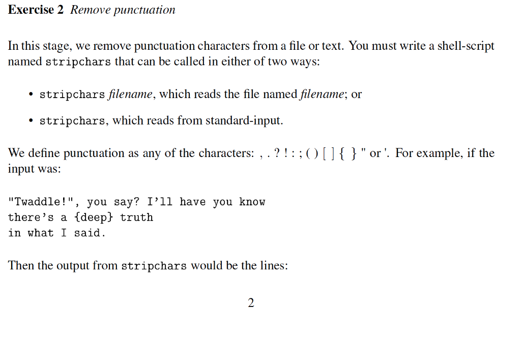 Solved Exercise 2 Remove Punctuation In This Stage We