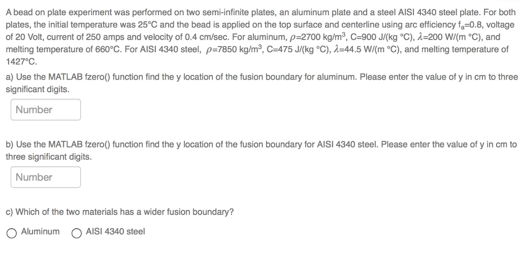 A bead on plate experiment was performed on two | Chegg.com
