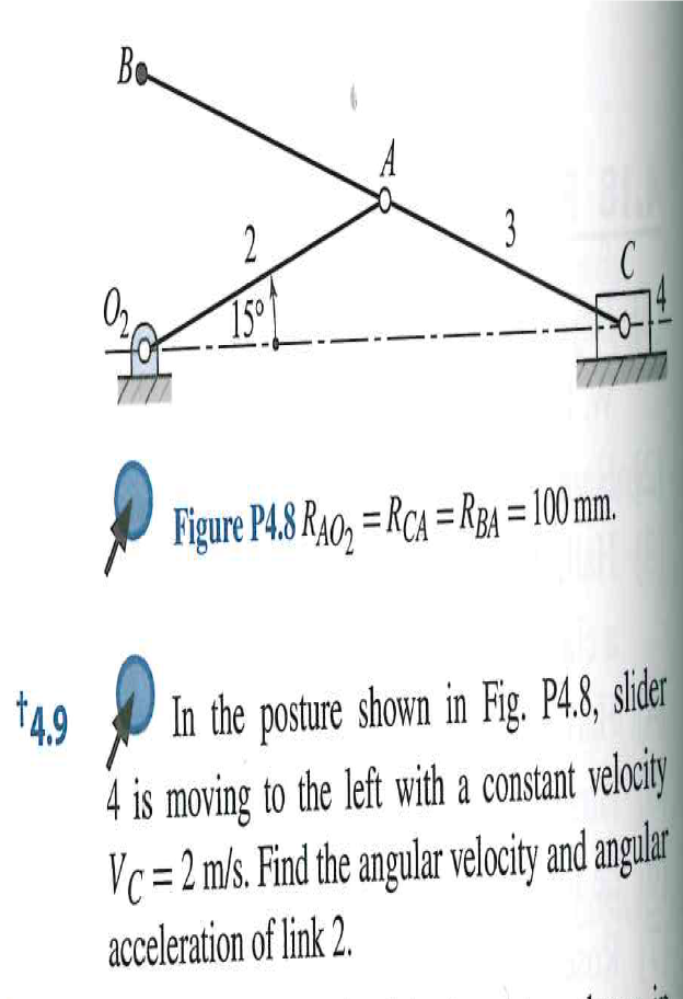 Solved FigureP48Rdg=RCA=RBA=100mm. t4.9 In the posture shown | Chegg.com