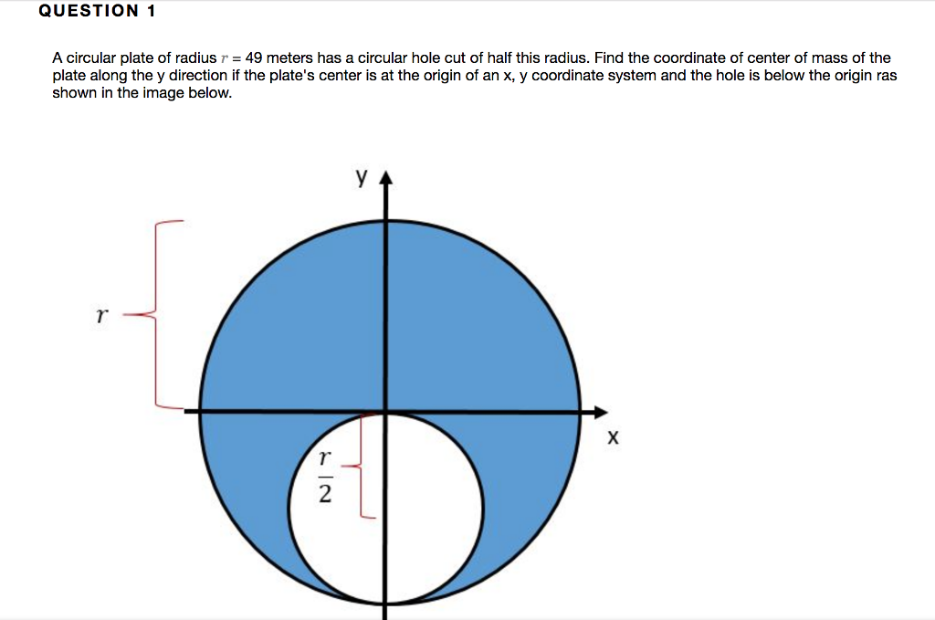 Solved QUESTION 1 A circular plate of radius r = 49 meters | Chegg.com