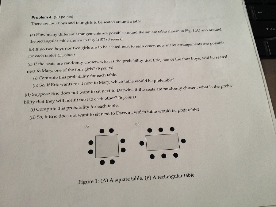 Solved Problem 4. (20 points) There are four boys and four | Chegg.com