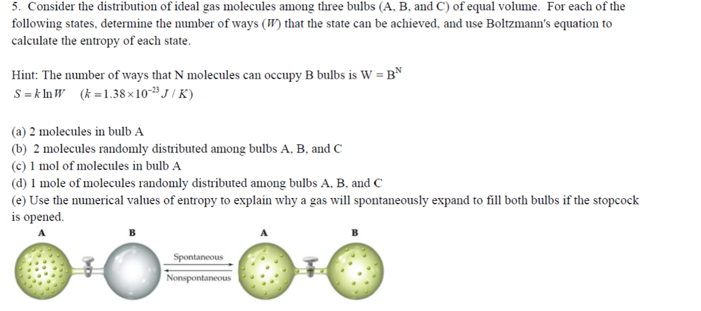 5. Consider the distribution of ideal gas molecules | Chegg.com