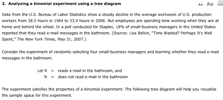 Solved Aa Aa E 3. Analyzing a binomial experiment using a | Chegg.com