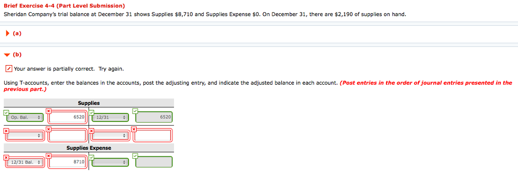 Solved Brief Exercise 4-4 (Part Level Submission) Sheridan | Chegg.com