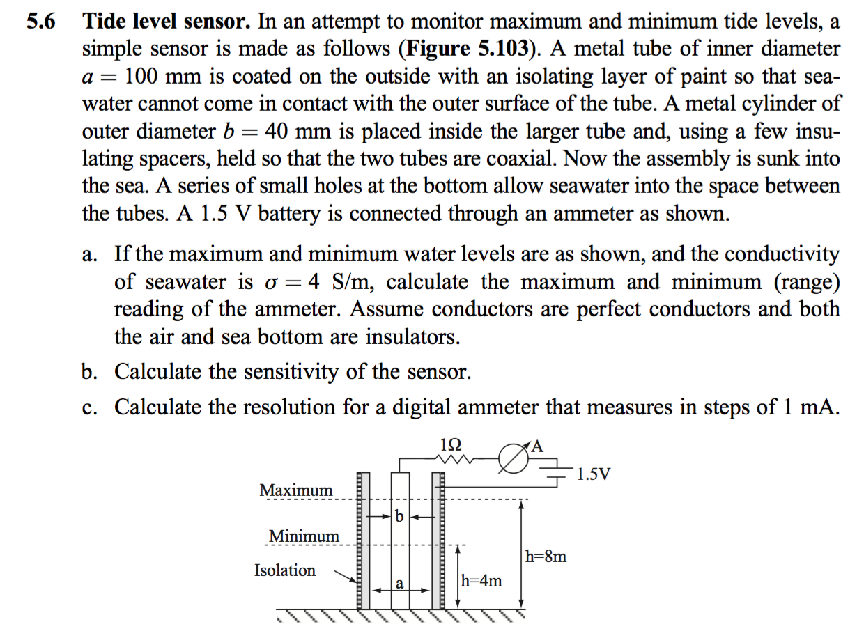 Solved Tide level sensor. In an attempt to monitor maximum | Chegg.com