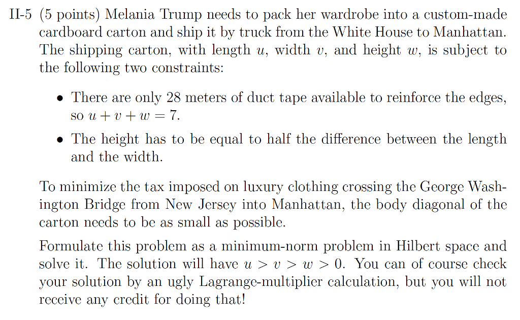 Solved II_5 Formulate this problem as a minimum-norm problem | Chegg.com