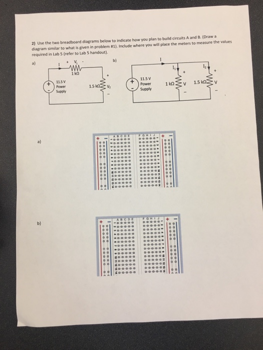 Solved Use the two breadboard diagrams below to indicate how | Chegg.com