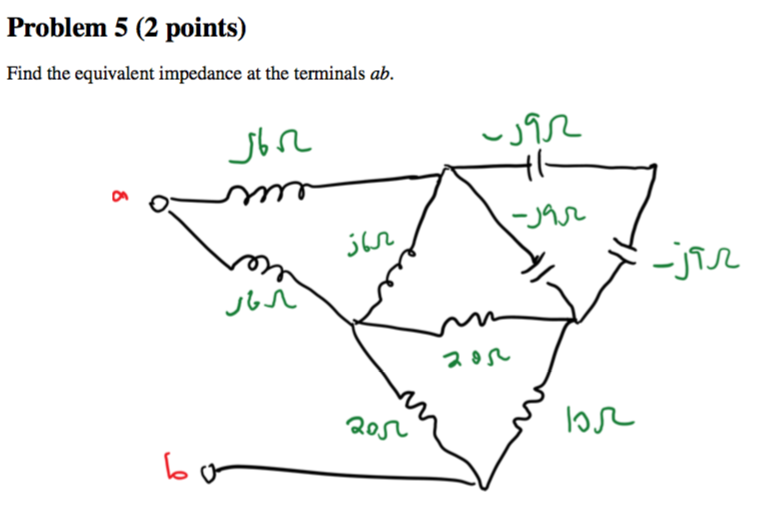 Solved Find the equivalent impedance at the terminals ab. ?? | Chegg.com