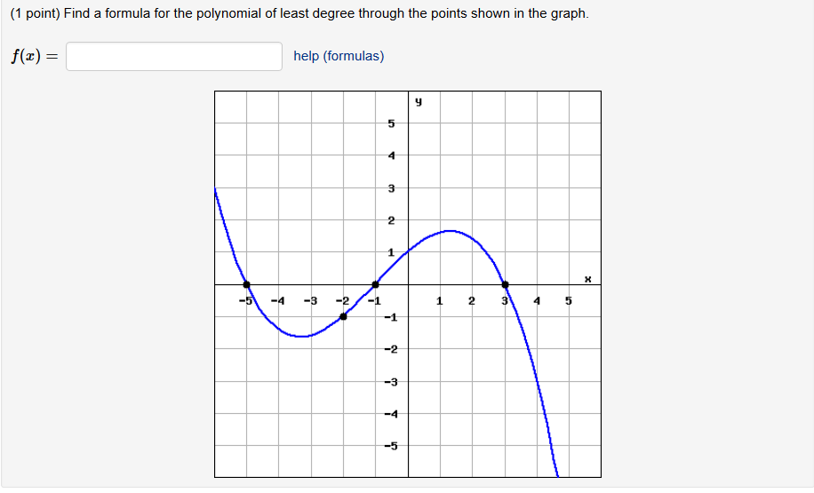 Solved Find a formula for the polynomial of least degree | Chegg.com