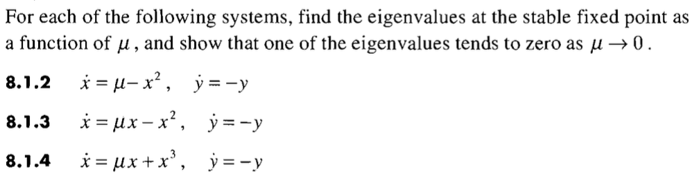 Solved For each of the following systems, find the | Chegg.com