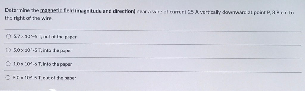 Solved Determine the magnetic field (magnitude and | Chegg.com