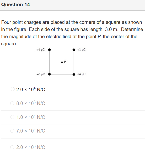 Solved Four point charges are placed at the corners of a | Chegg.com