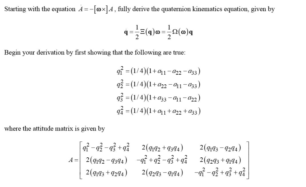 Starting with the equation A = - [w x] A, fully | Chegg.com