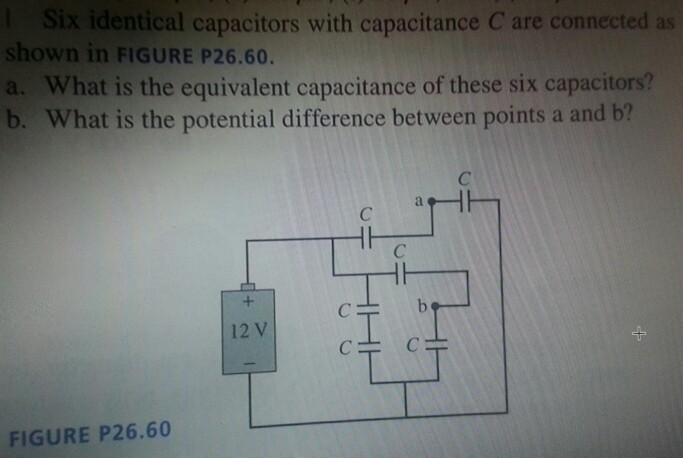 Solved Six identical capacitors with capacitance C are | Chegg.com