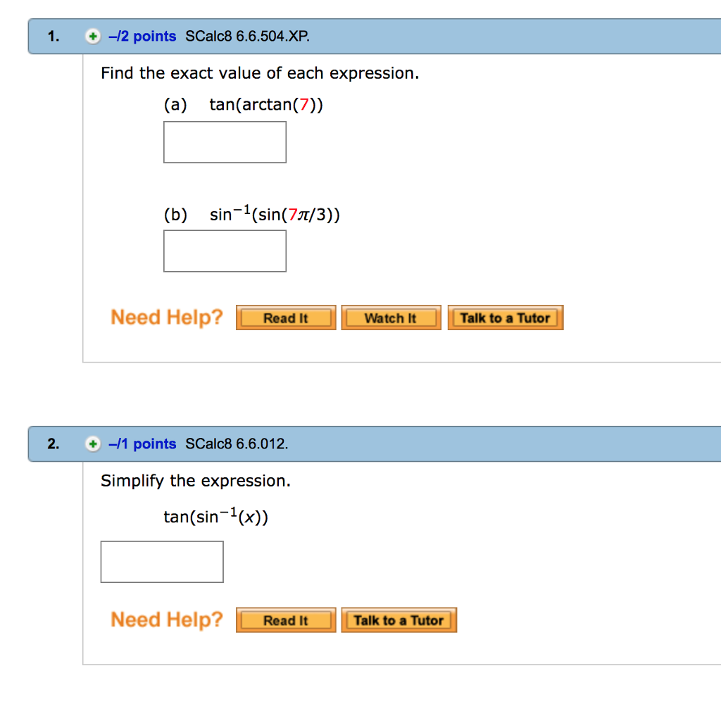 Solved 1. + -/2 points SCalc8 6.6.504 .?? Find the exact | Chegg.com