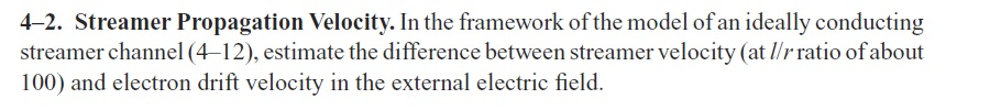 4-2. Streamer Propagation Velocity. In the framework | Chegg.com