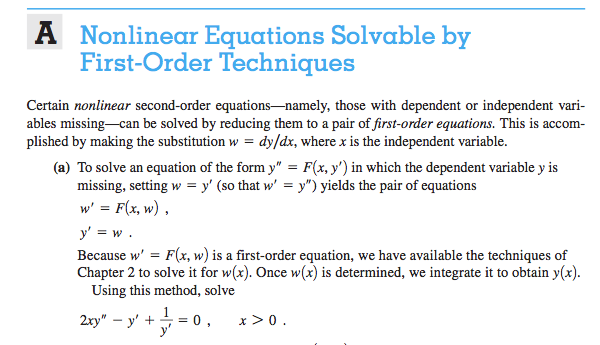 A Nonlinear Equations Solvable by First-Order | Chegg.com