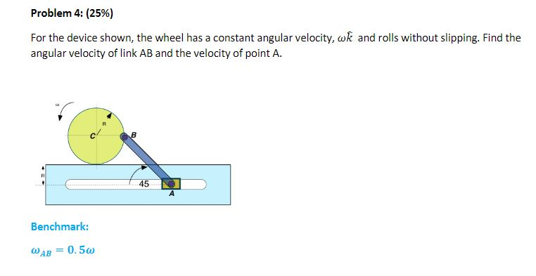 Solved Problem 4: (25%) For the device shown, the wheel has | Chegg.com