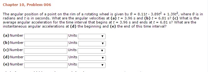 Solved Chapter 10, Problem 006 The angular position of a | Chegg.com