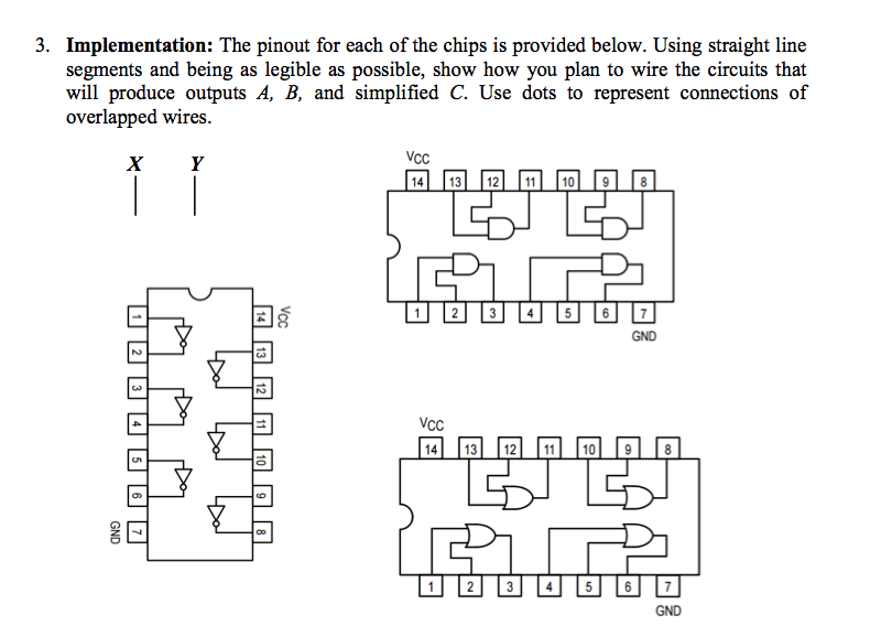 The pinout for each of the chips is provided below. | Chegg.com