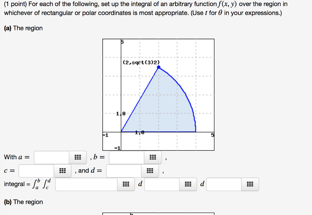 Solved (1 point) For each of the following, set up the | Chegg.com