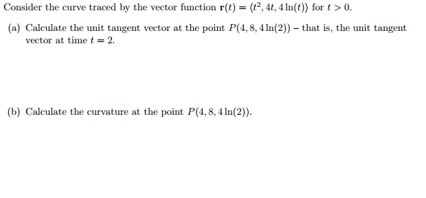 Solved Consider the curve traced by the vector function r(t) | Chegg.com